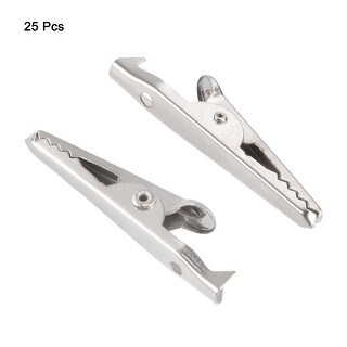 25pcs Electric Non Insulated Testing Clamps Alligator Clips - Silver ...
