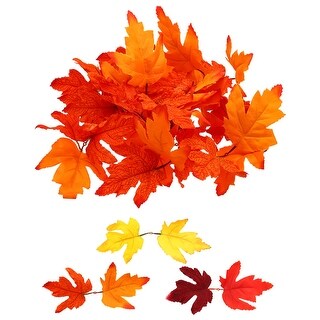 Fake Fall Leaves, 60 Pack Artificial Maple Leaves Faux Style 6 ...