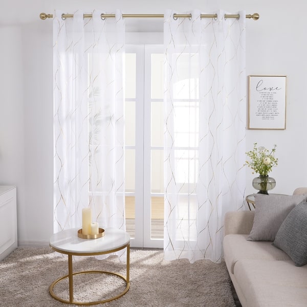 Deconovo Sheer Voile Line Grommet Curtain Pair(2 Panel) - On Sale - Bed ...
