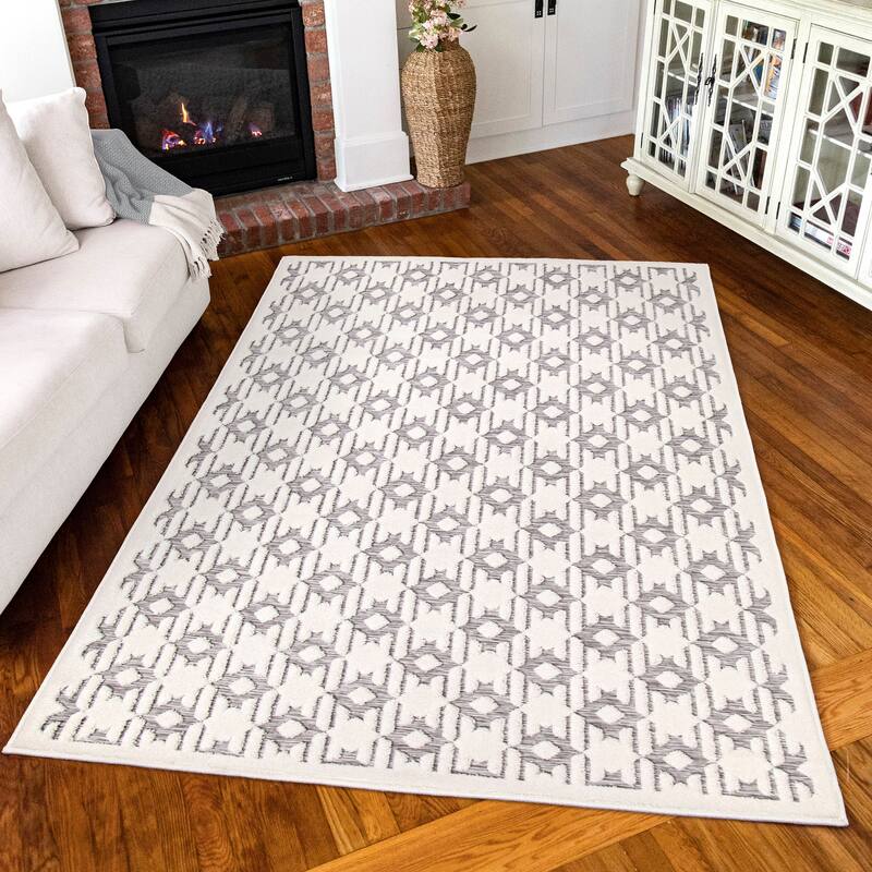 Simply Southern Cottage Minden Geometric High Low Indoor Outdoor Rug ... Simply Southern Cottage Minden Geometric High Low Indoor Outdoor Rug ...