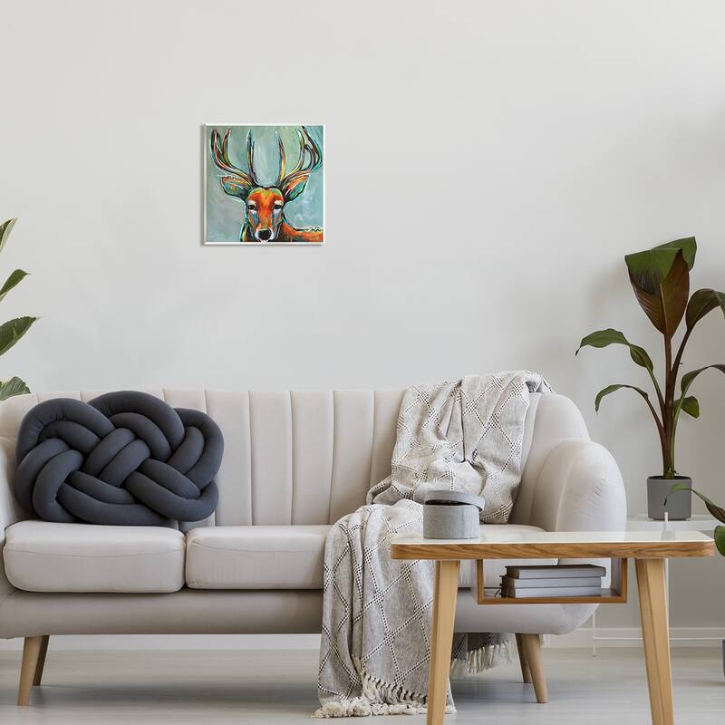Stupell Modern Urban Deer Painting Wall Plaque Art by Karrie Evenson ...