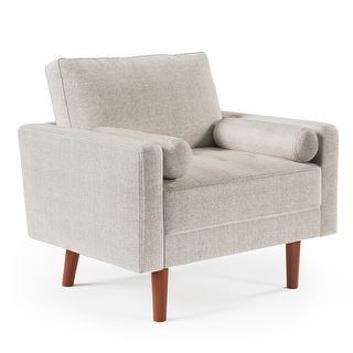 Accent Chairs, Mid Century Modern Accent Chair with Armrest, Button ...