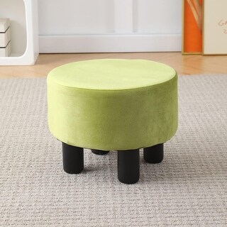 Round Footrest Stool Upholstered Step Stool,Green - Green - Bed Bath ...