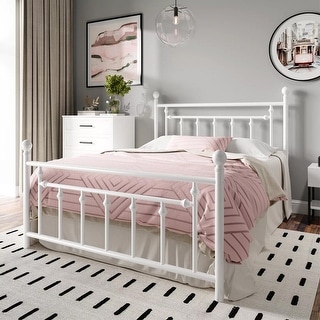 white iron bedstead