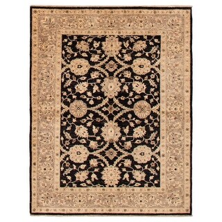 ECARPETGALLERY Hand-knotted Chobi Finest Black Wool Rug - 5'0 x 6'8 ...