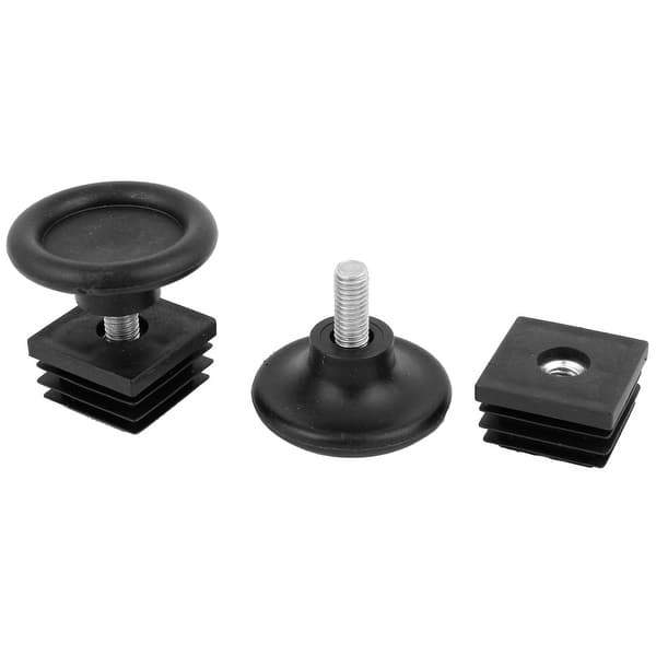10 Sets M8x17mm Thread Leveling Feet Adjuster 30mm Square Foot Cap Kit ...