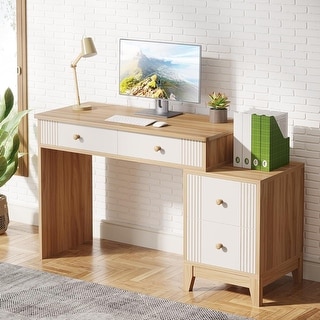 Computer Desk with 4 Drawers, 51-Inch Home Office Desks with Storage ...