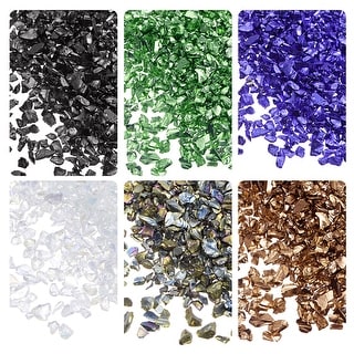 6 Colors Crushed Glass Chips 1-4mm Irregular Color 28g White Black ...