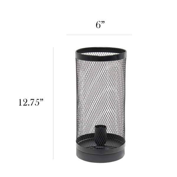 Simple Designs Mesh Cylindrical Steel Table Lamp - Bed Bath & Beyond ...