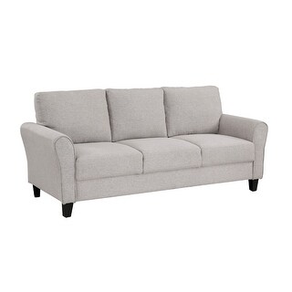 Leroi Sofa, 81 Inch, Gray Fabric and Round Flared Armrests - Bed Bath ...