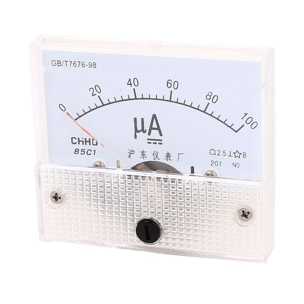 DC 0-100uA Class 2.5 Accuracy Panel Mounted Analog Ammeter Ampere Meter ...