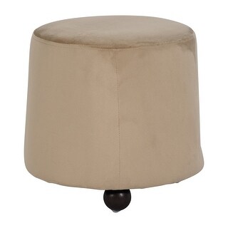 Knobby Feet 15" Velvet Ottoman, Tan, Round, 15"H, Solid - Bed Bath ...