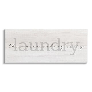 Stupell Laundry Never Ending Story Cursive Typography Sign Canvas Wall ...