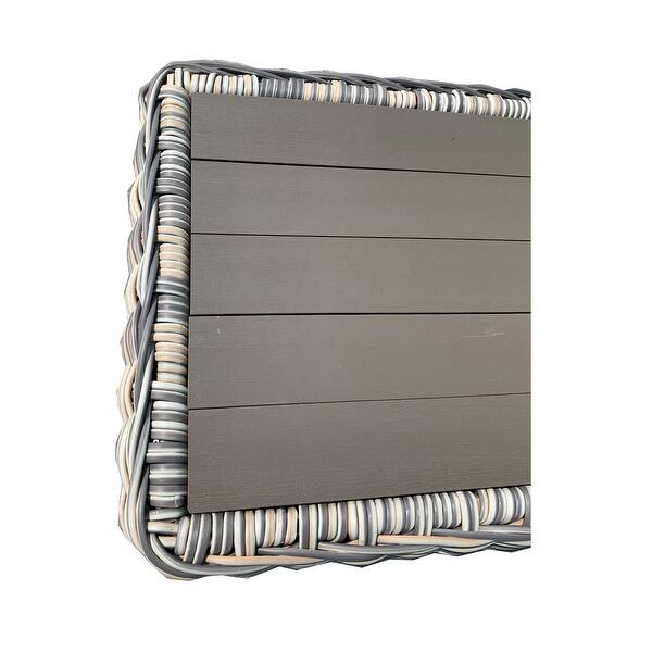 Hawaii Three-Tone Wicker Gray/Off White/Beige Coffee Table - Bed Bath ...