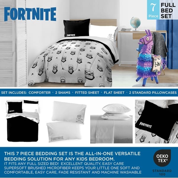 Fortnite Trooper 7 Piece Full Bed Set - Bed Bath & Beyond - 37943373