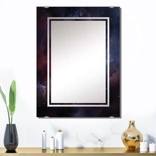 Designart "Pink Galaxy Nebula Odyssey III" Galaxies Mirror Pink ...