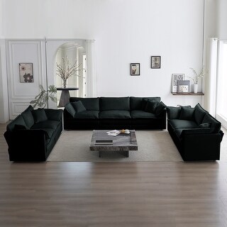 Oversized Upholstered Extra Deep Seat Sofa with 3 Seater Sofa and 2 ...