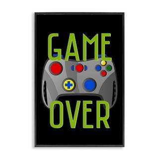 Stupell Game Over with Controller Framed Giclee Art Design By Kim Allen ...