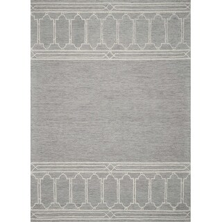 3' x 5' Grey Geometric Pattern Wool Area Rug - 3'6" - Bed Bath & Beyond ...