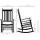 Outdoor Rocking Chair, Patio Wooden Rocking Chair With Smooth Armrests ...