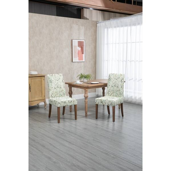 Fabric Upholstered Parsons Chair with Solid Wood Legs Dining Chairs Set ...