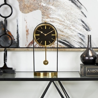 Gold Aluminum Metal Tall Clock with Swinging Ball Pendulum - Bed Bath ...
