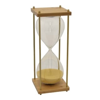 Lavi 18 Inch Bamboo Hourglass Decorative Timer, Square Base, Brown ...