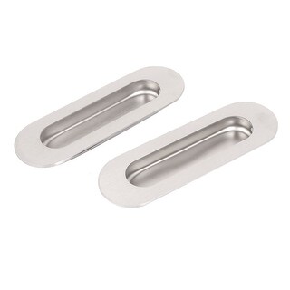 Oval Metal Recessed Cabinet Door Flush Pull Handle Hardware 40mmx120mm ...