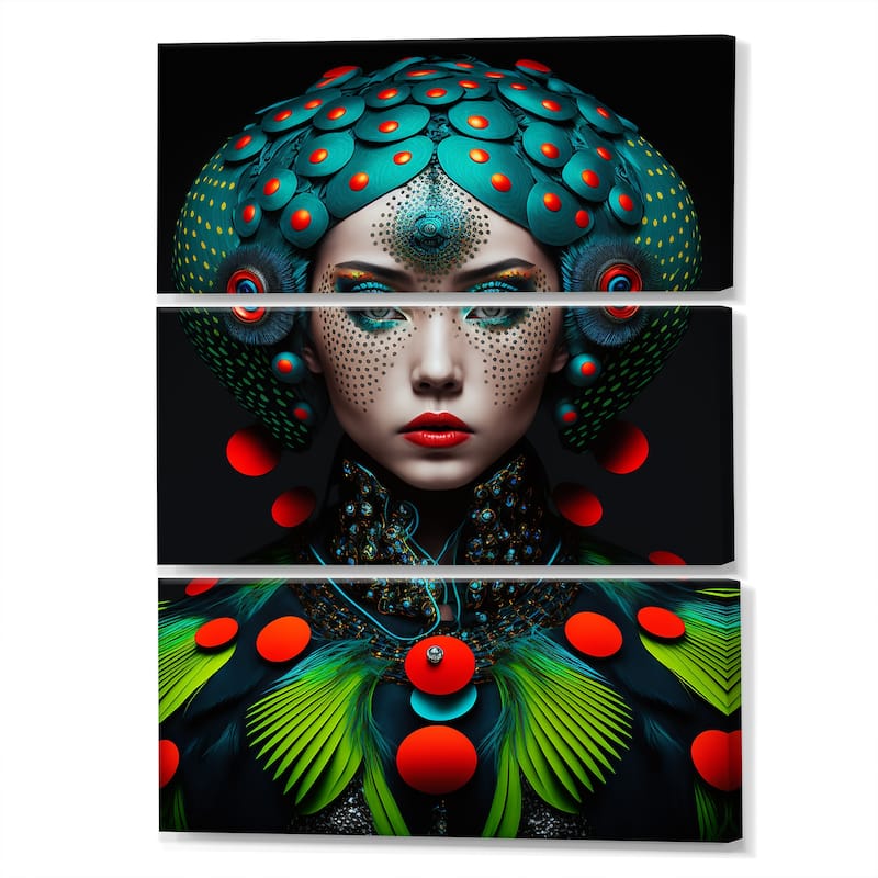 Designart "Avant Garde Fashion Portrait V" Woman Avant-Garde Canvas Art ...