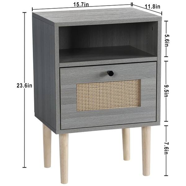 Rattan Nightstand with Drawer - Bed Bath & Beyond - 39095387