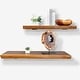 Home Soft Things 1 PieceTeak Shelf With Live Edge Wooden Wall Shelves ...