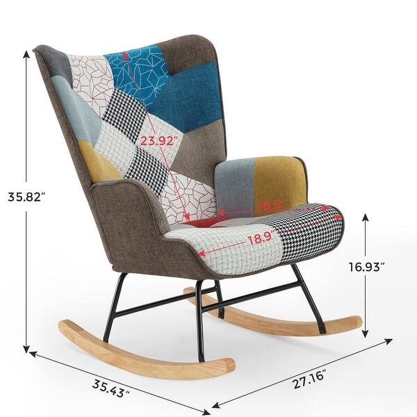VANOMi 27.16'' Wide French Patchwork Nursery Rocking Chair - Bed Bath ...