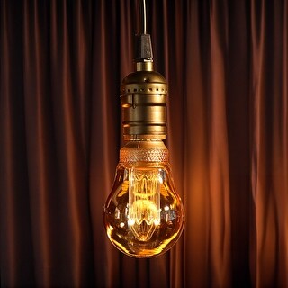 A19 LED Light Bulb, Amber Glass E26 Base Decorative Bulb, Amber Light ...