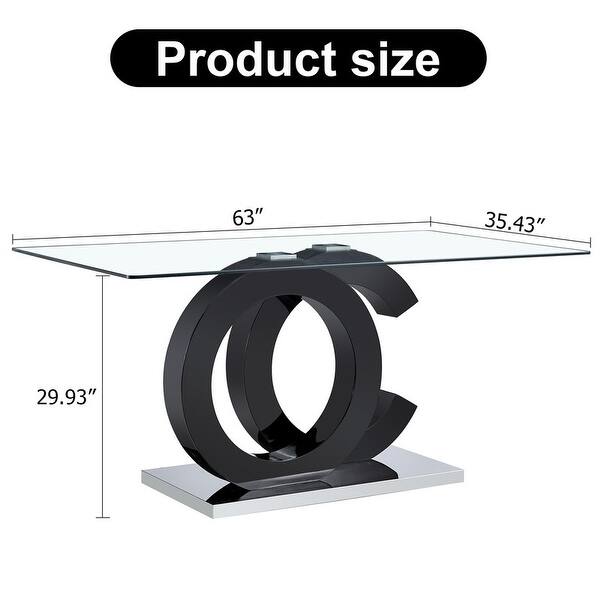 OC-Shaped Minimalist Rectangular Glass Dining Table - Bed Bath & Beyond ...