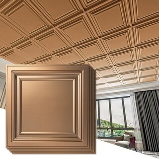Art3d 2x2 ft. PVC Ceiling Tiles in Bronze,Glue Up Ceiling Tiles, Lay-in ...