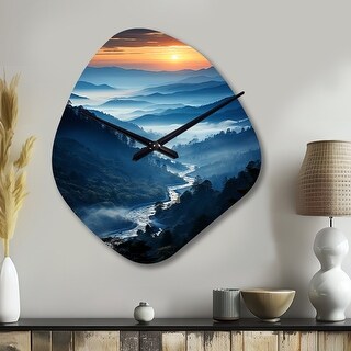 Designart - USA Great Smoky Mountains - USA Large Wall Clock in Nebula ...