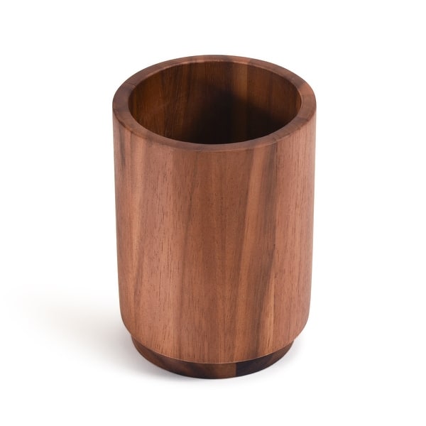 Kalmar Home Acacia Wood Rotating Lazy Susan Utensil Holder - Bed Bath ...