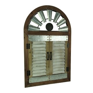 Rustic Galvanized Windmill Window Shutter Wall Hanging - Bed Bath ...
