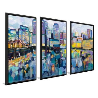 "Boston Harbor" Print on Floating Canvas Set of 3 - Bed Bath & Beyond ...