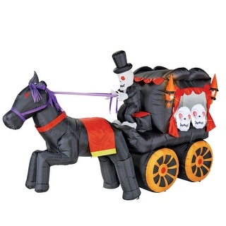 10-Foot Long Skeleton Hearse Halloween Inflatable Decoration - 113 x 74 ...