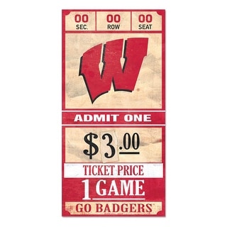Wisconsin Badgers Ticket Wood Sign, 6" x 12" - Bed Bath & Beyond - 39459801
