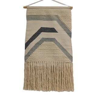 Home&Manor Wool and Cotton Large Macrame Wall Hanging with Rod Included ...