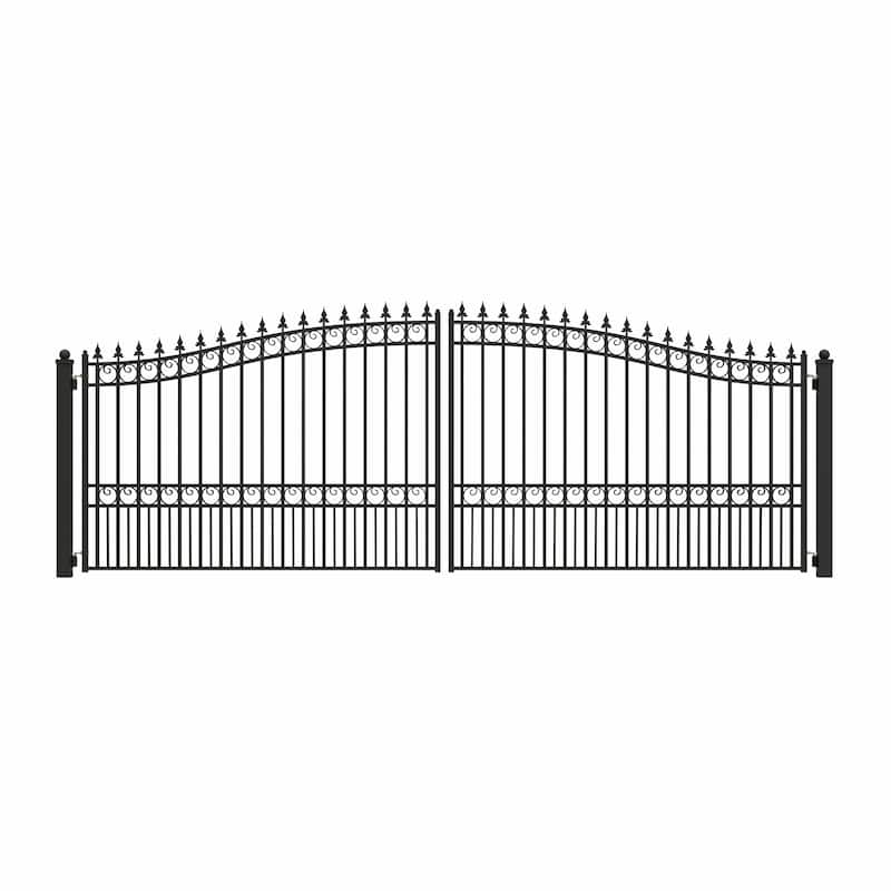 ALEKO Black Steel Dual Swing 18 ft Driveway Gate London Style - 18 ft x ...