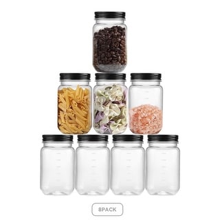 16 oz Clear Plastic Food Storage Containers with Airtight Lids, 8-Pack ...