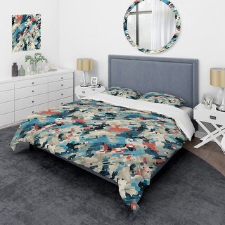 Designart "Cuber Techno Concealment " Modern Bed Cover Set With 2 Shams ...