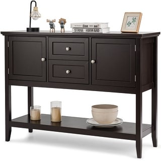 Costway Sideboard Buffet Table Wooden Console Table w/ Drawers & - Bed ...