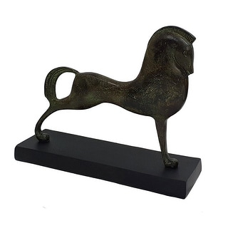 Regal Horse Aluminum Statue on Rectangular Base - 14.75" - Black - Bed ...