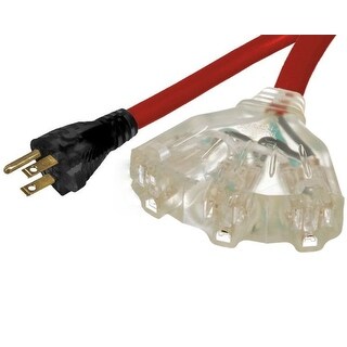 393.7 in. Red Plastic Lighted Triple Outlet Cable American Imaginations ...