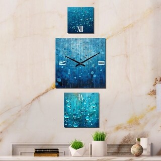 Designart "Abstract Rainy Blue Collage" Abstract Shapes Oversized ...