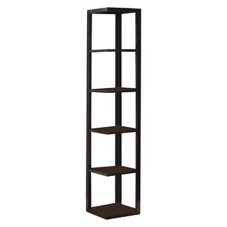 Pilaster Design Espresso Wood Crandall 5 Tier Corner Wall Bookcase - 12 ...